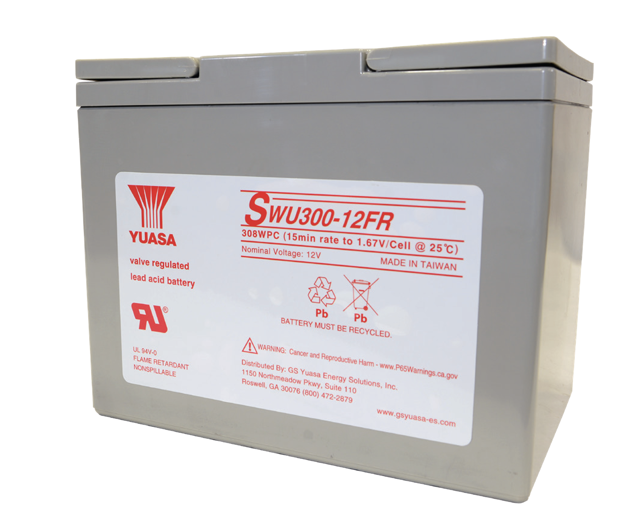 GS Yuasa SWU300-12FR SLA (AGM) Battery - Battery Store, Inc.