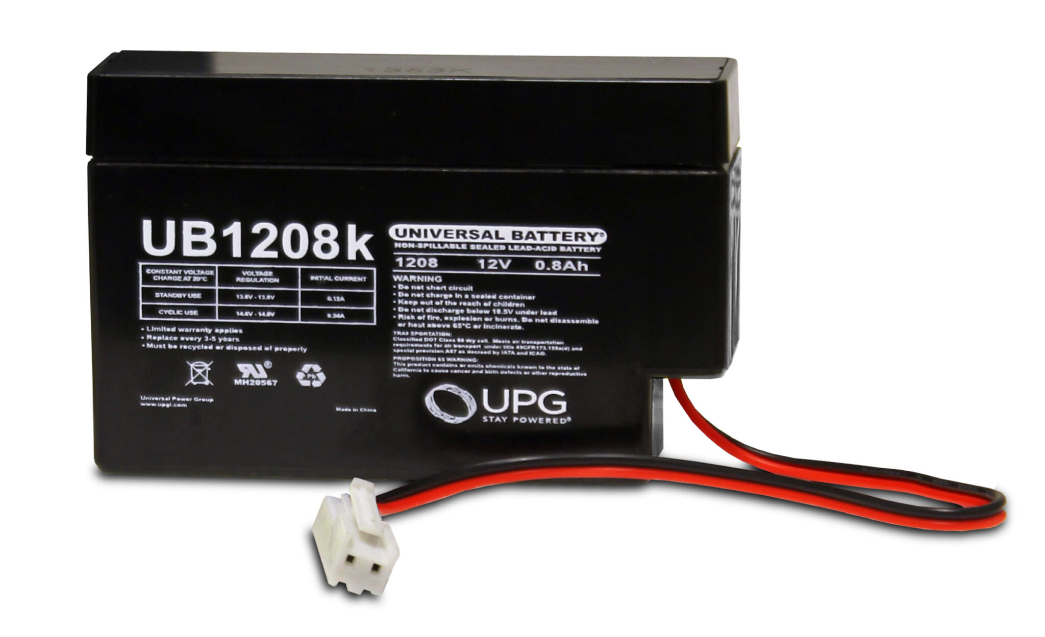 Universal Power UB1208JST Lead Acid Battery - Battery Store, Inc.