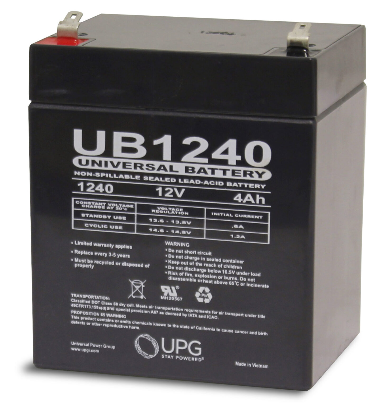 Universal Power UB1240 Lead Acid Battery - Battery Store, Inc.