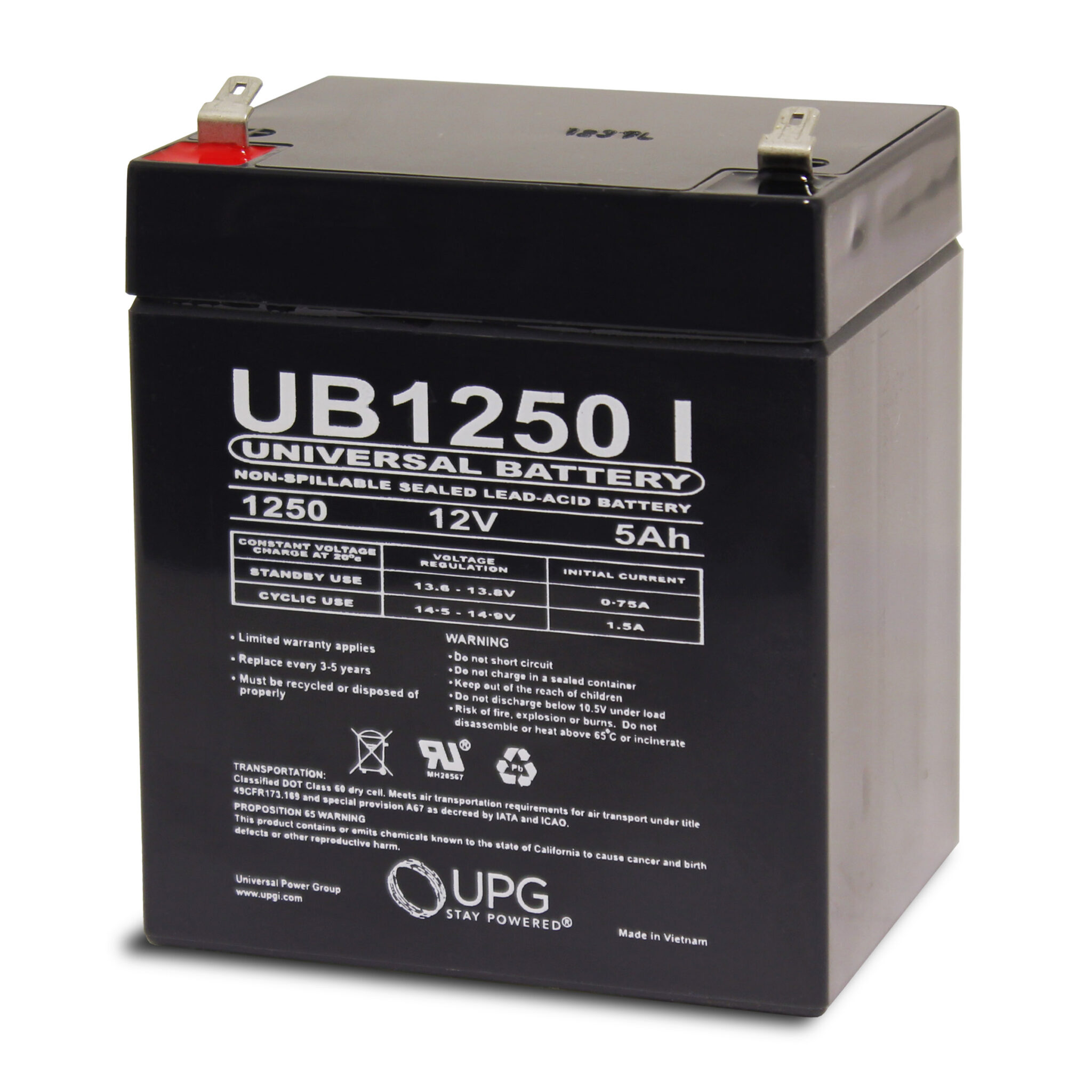 Universal Power UB1250 Lead Acid Battery - Battery Store, Inc.
