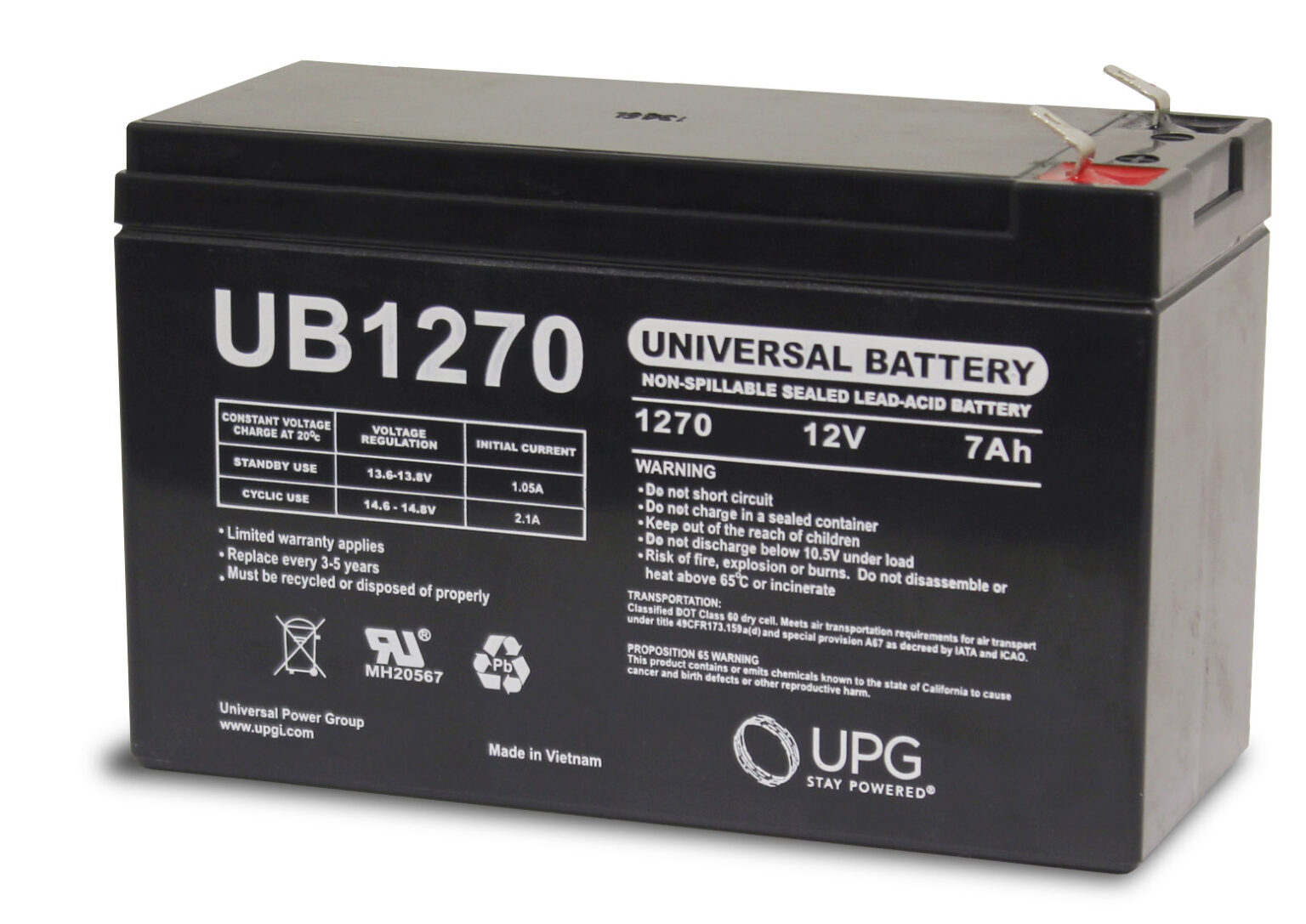 Universal Power UB1270 Lead Acid Battery - Battery Store, Inc.