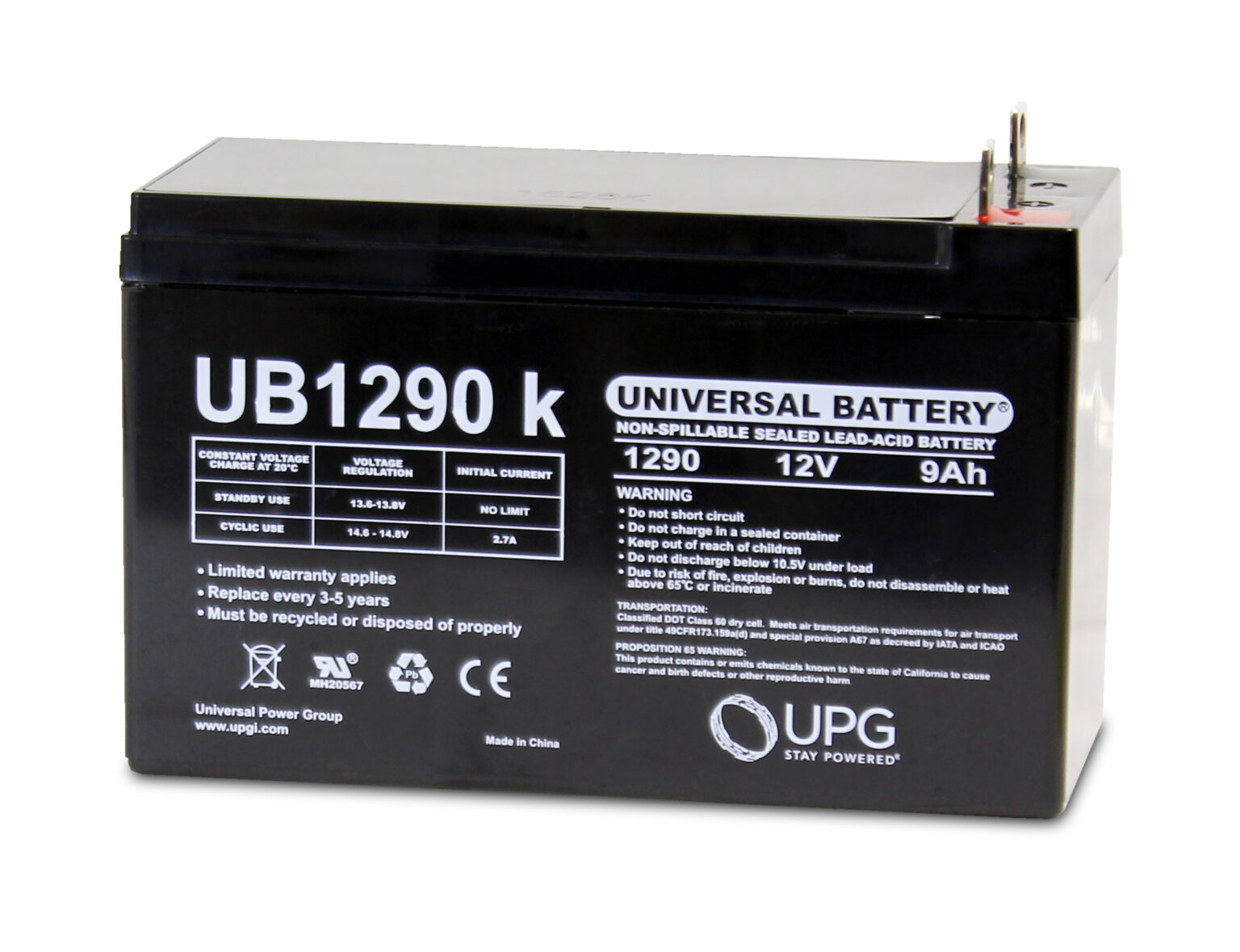 Universal Power UB1290 Lead Acid Battery - Battery Store, Inc.