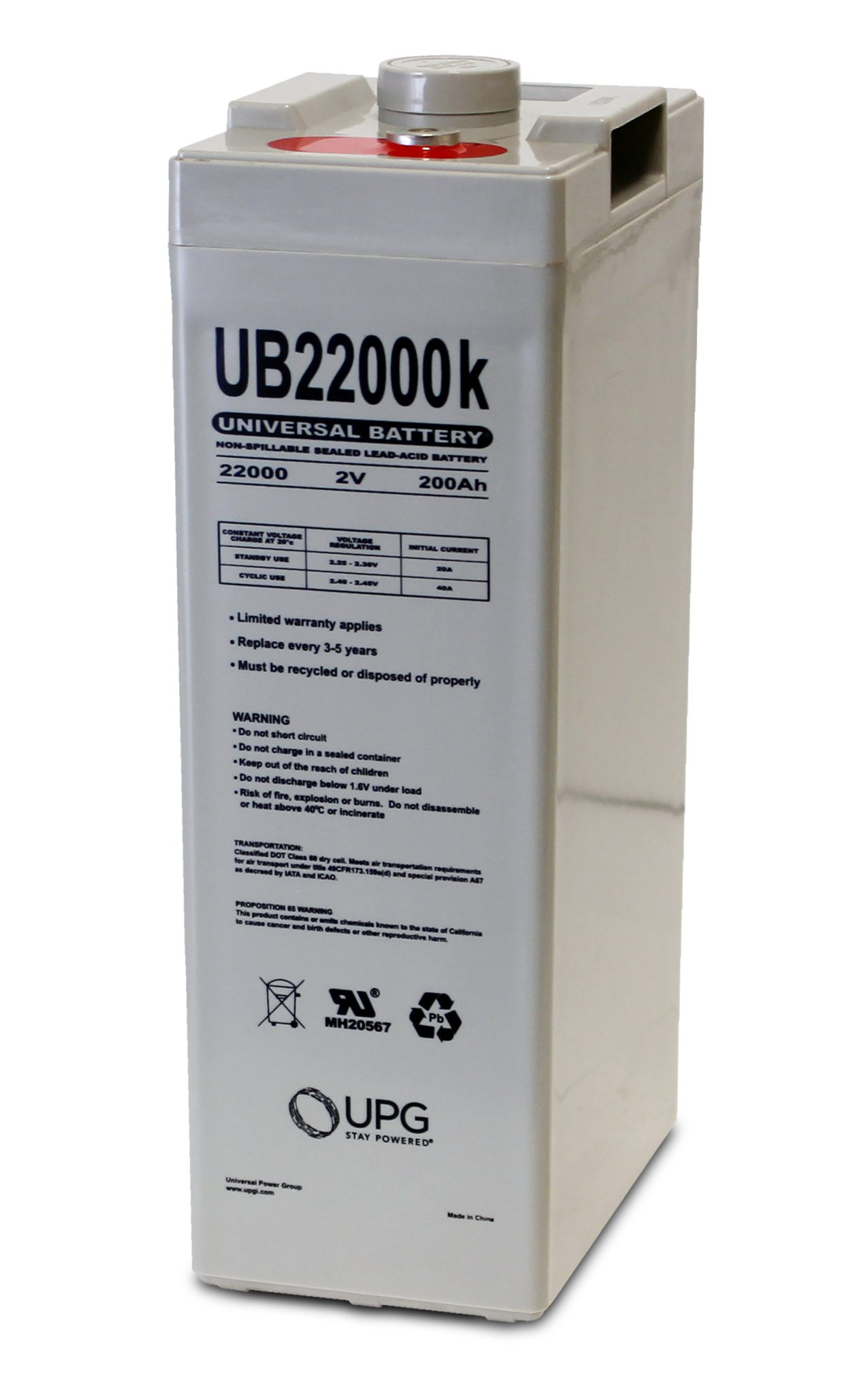 Universal Power UB22000 Lead Acid Battery - Battery Store, Inc.