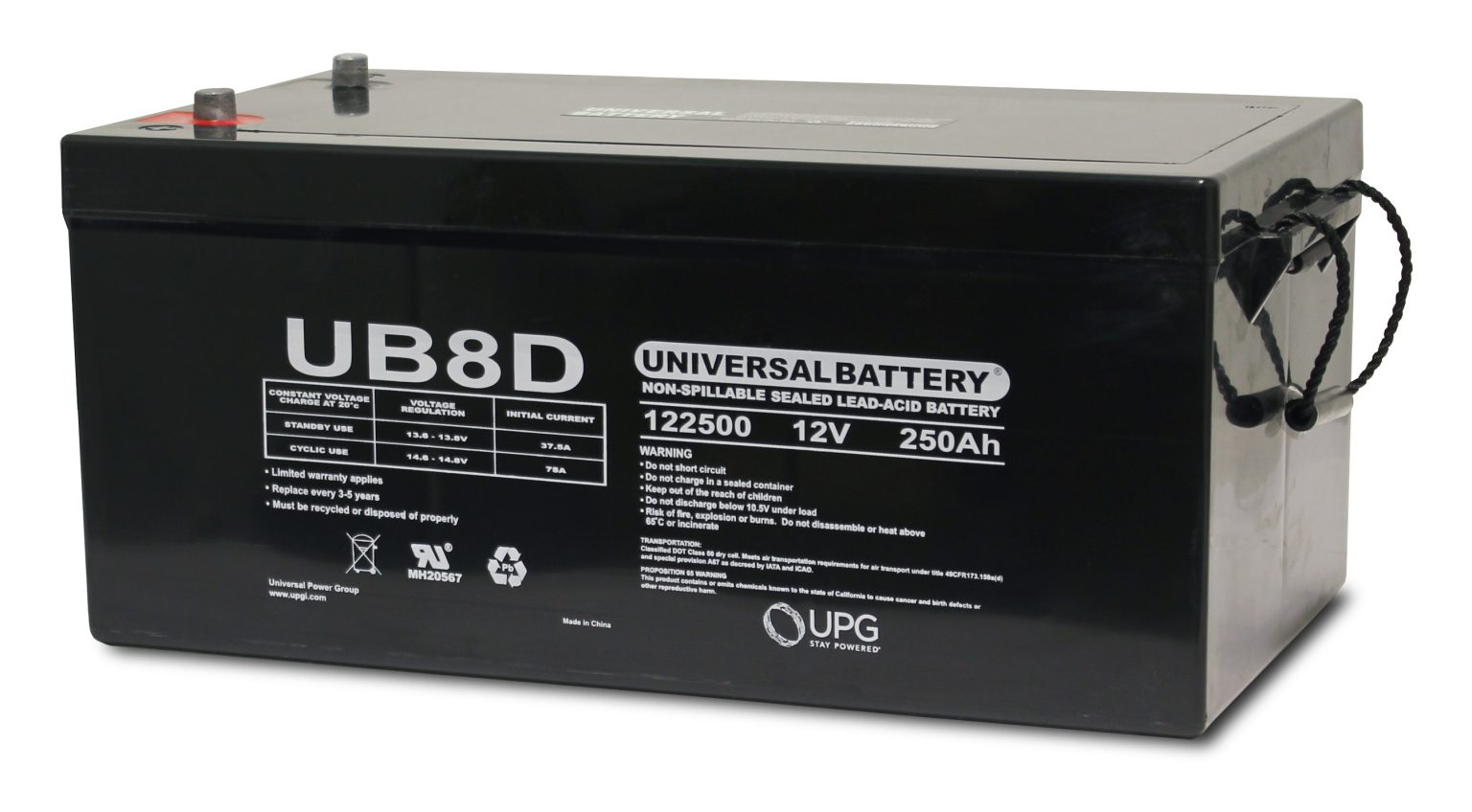 Universal Power UB-8D AGM (SAE) Lead Acid Battery - Battery Store, Inc.
